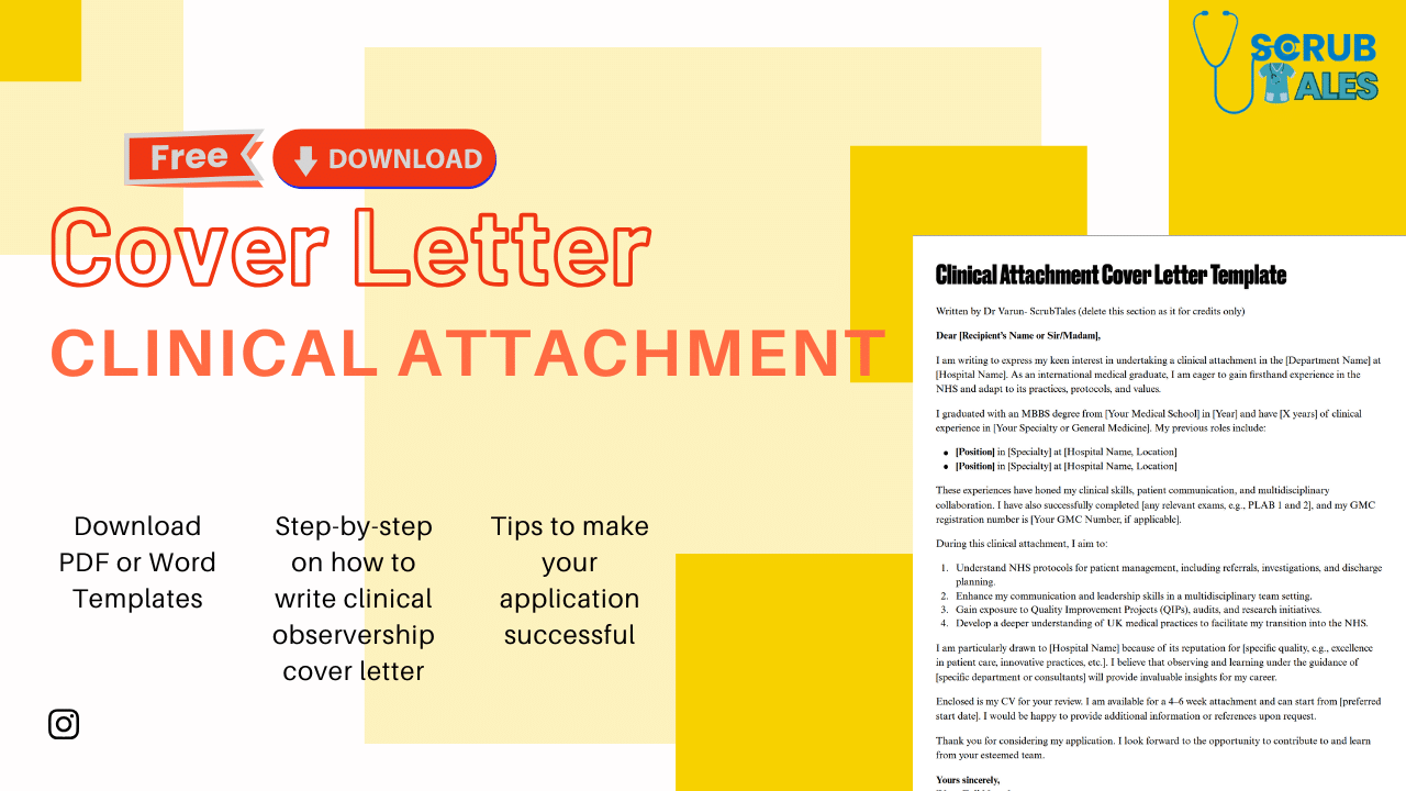 Free NHS Clinical Attachment Cover Letter Template In PDF